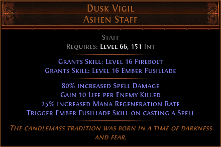 Buy PoE2 Dusk Vigil Ashen Staff - Cheap PoE2 Items For Sale